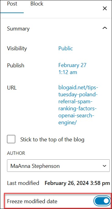 Change Last Modified Date Plugin Tutorial | BlogAid